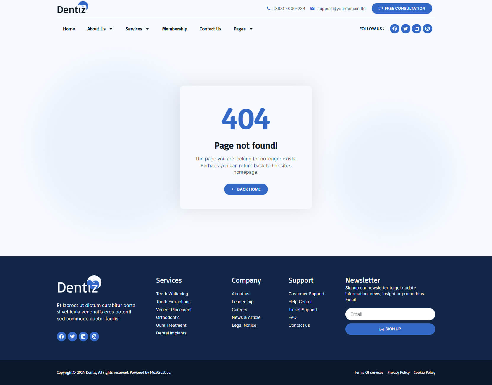 Dentiz - Dentist & Dental Care Elementor Pro Template Kit by moxcreative